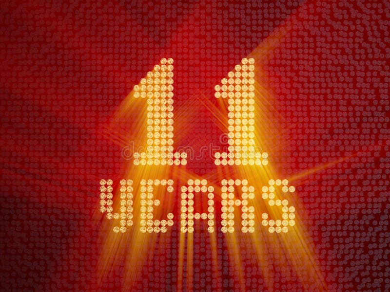 Set Of Number Eleven Year 11 Year Celebration Design. Anniversary ...