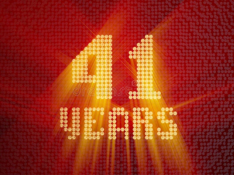 Golden Number Forty-one Years. 3D Render Stock Illustration ...