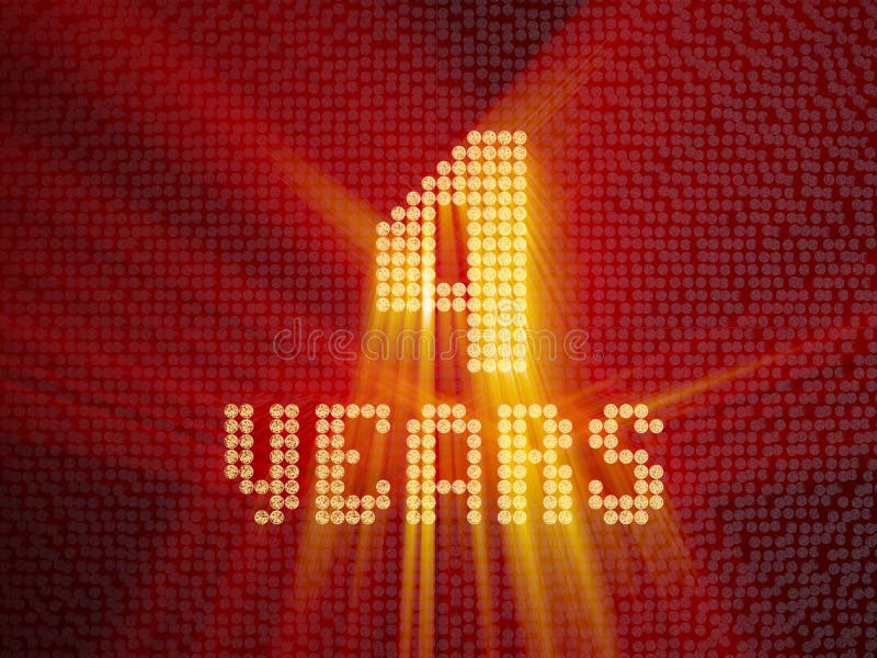 Golden Number Four Years. 3D Render Stock Illustration - Illustration ...