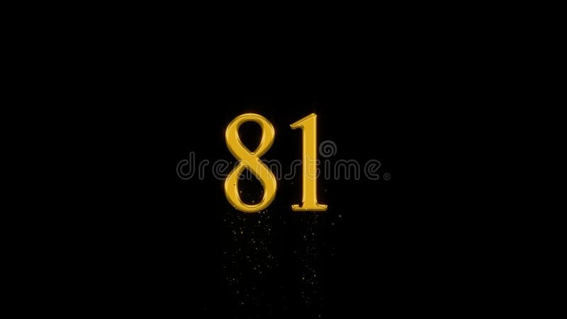 Golden Number 91 with Gold Particles and Alpha Channel Stock Video ...