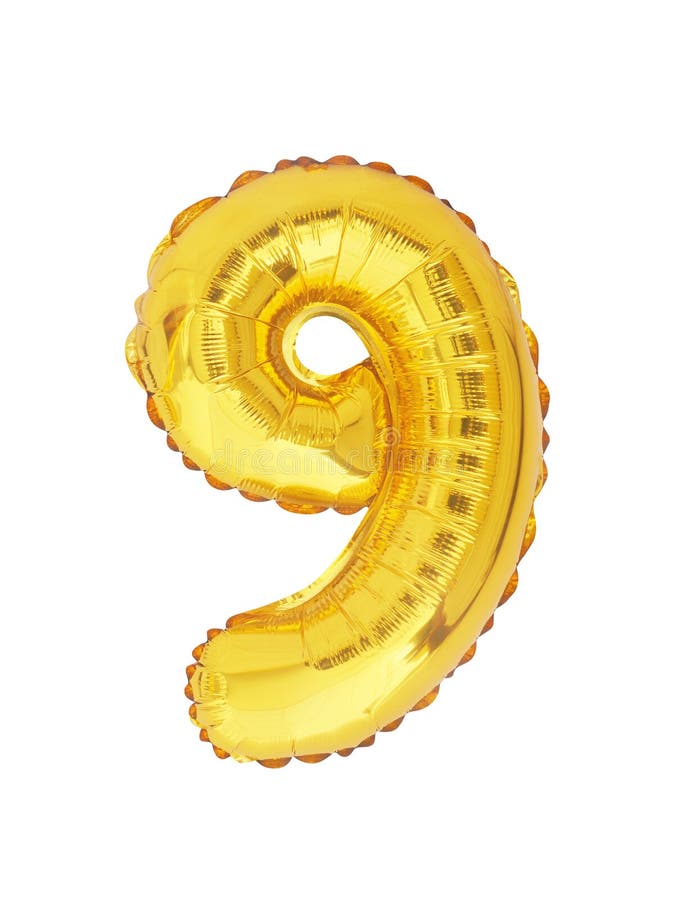 3d Golden Number 9 Isolated White Background Stock Photos - Free ...