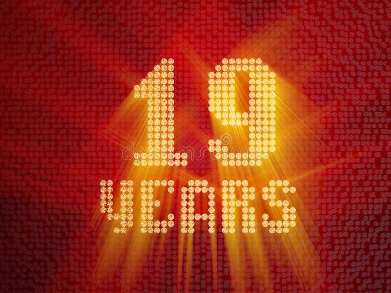Golden Number Nineteen Years. 3D Render Stock Illustration ...