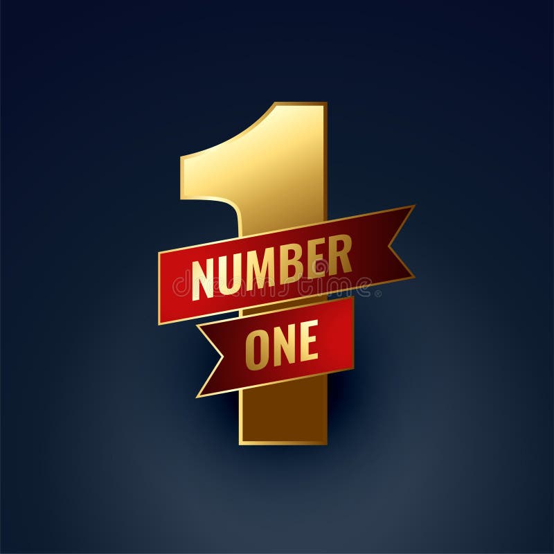 Golden Number 1 or One Champion Template Design Stock Vector ...