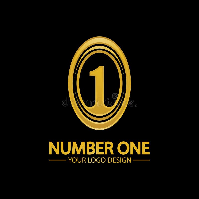 Golden Number One Logo Icon Vector Illustration Design Isolated Black ...