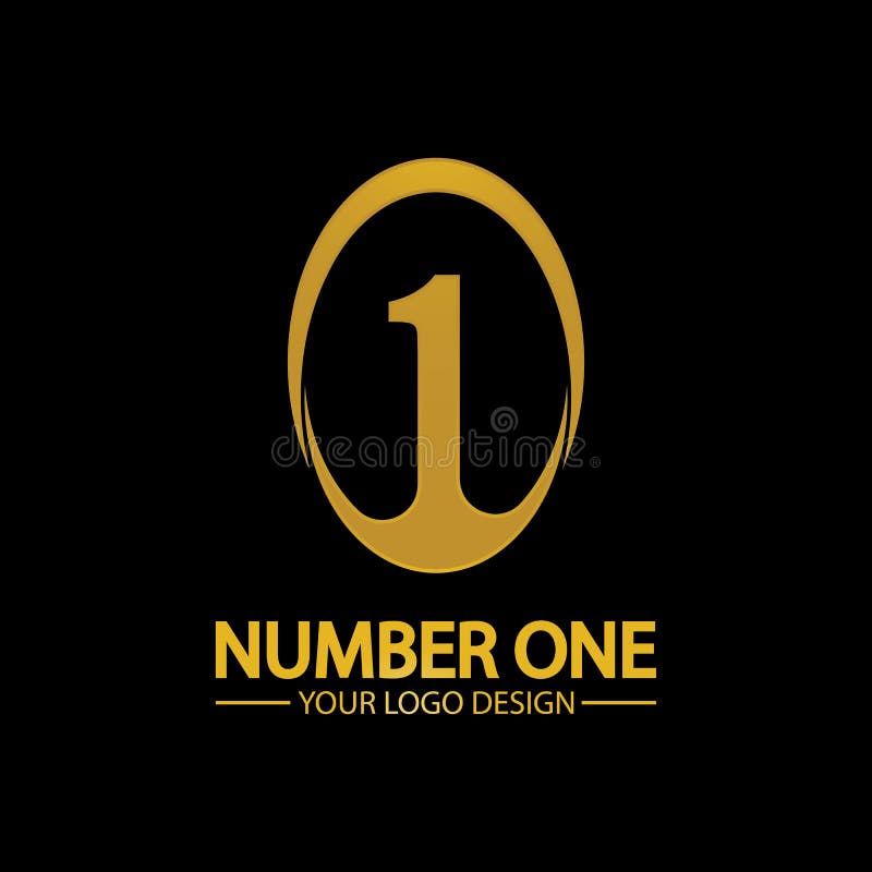 Golden Number One Logo Icon Vector Illustration Design Isolated Black ...