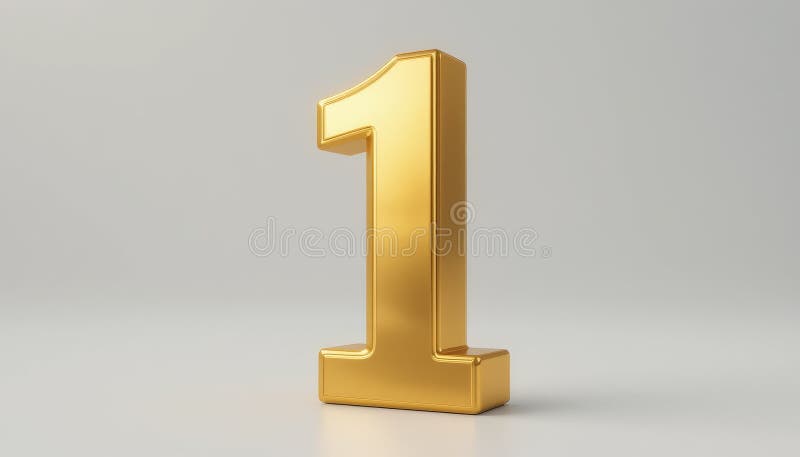 Golden Number One Trophy Symbolizing Success Stock Illustration ...