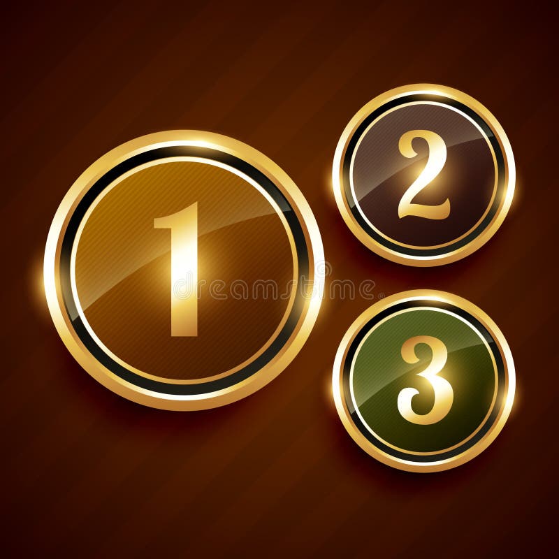 Number One Two Three Medal Stock Illustrations – 126 Number One Two ...