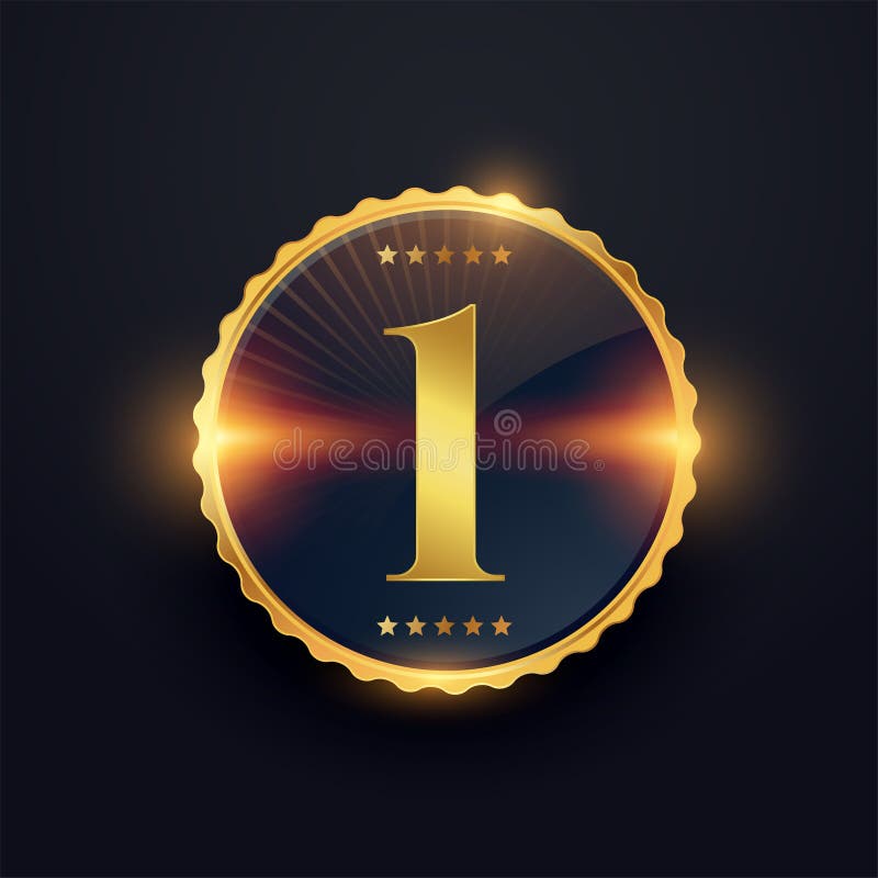 Golden Number One Winning Symbol with Shiny Light Effect Stock Vector ...