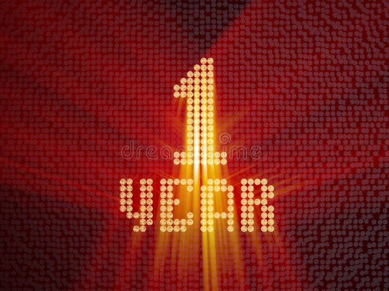 Golden Number One Year. 3D Render Stock Illustration - Illustration of ...