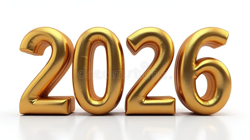 Golden Number 2026 with Planet Earth Stock Illustration - Illustration ...