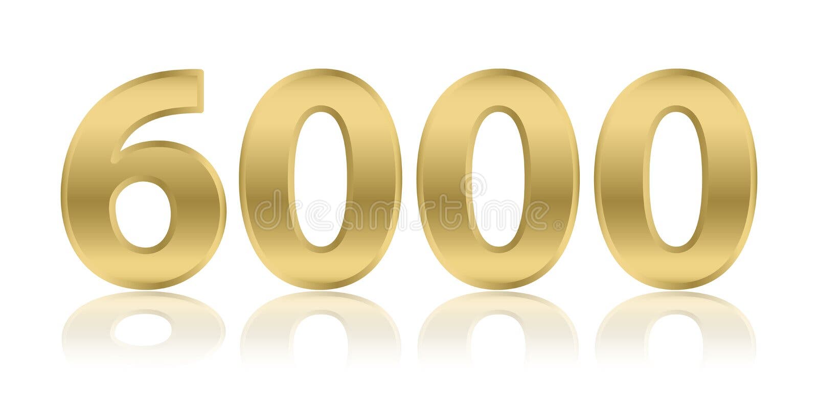 Set of Golden Numbers with Reflection, Editable Vector Illustration ...