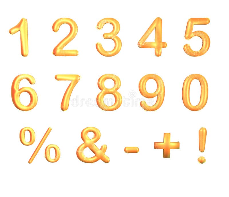 Golden Number Set stock illustration. Illustration of isolated - 6455982