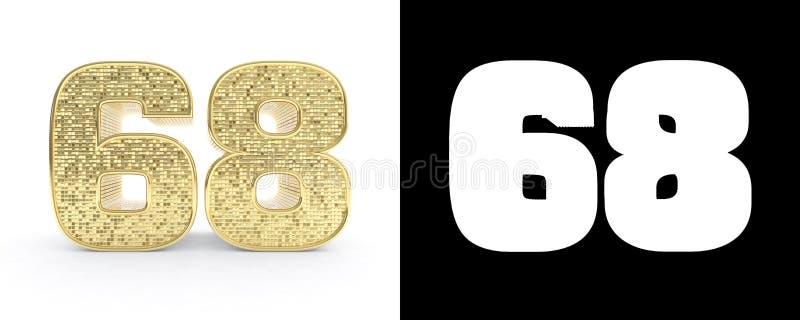 Set of Sixty-eight Year Birthday. Number 68 Graphic Design Element ...