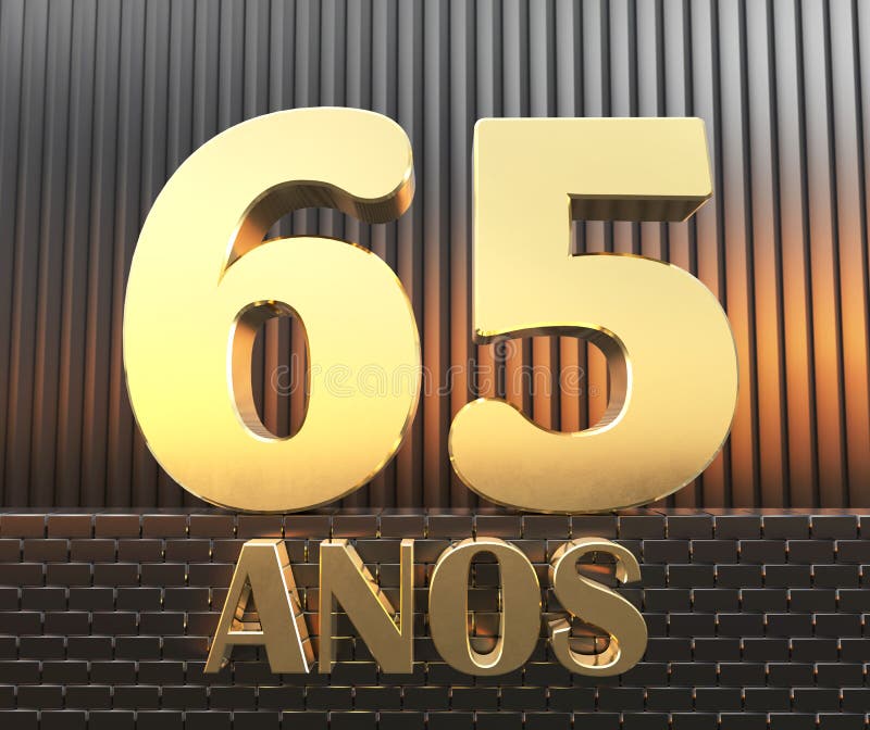 Golden Number Sixty Five Number 65 and the Word Stock Illustration ...