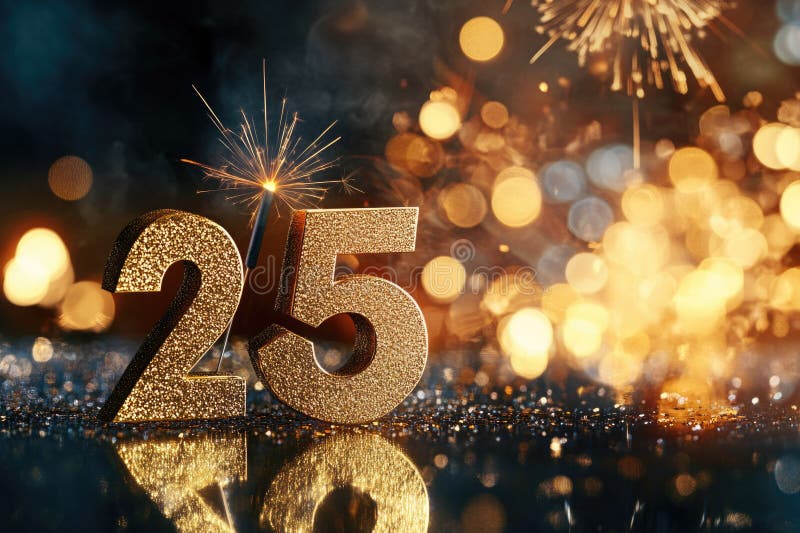 Golden Number 25 Sparklers Stock Photos - Free & Royalty-Free Stock ...