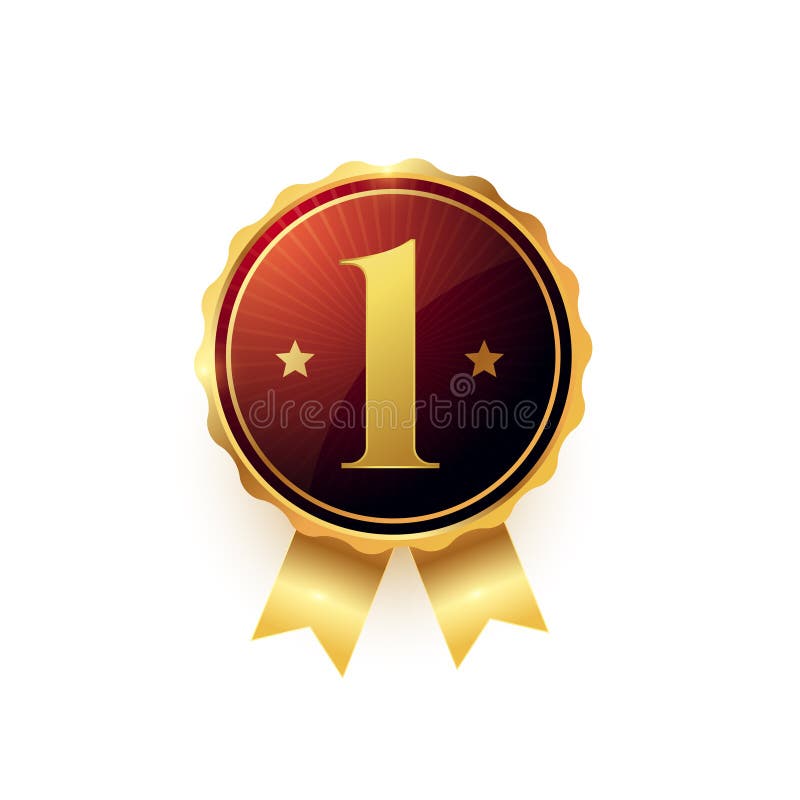 Golden Number 1st Badge Sign the Best in Quality Stock Vector ...