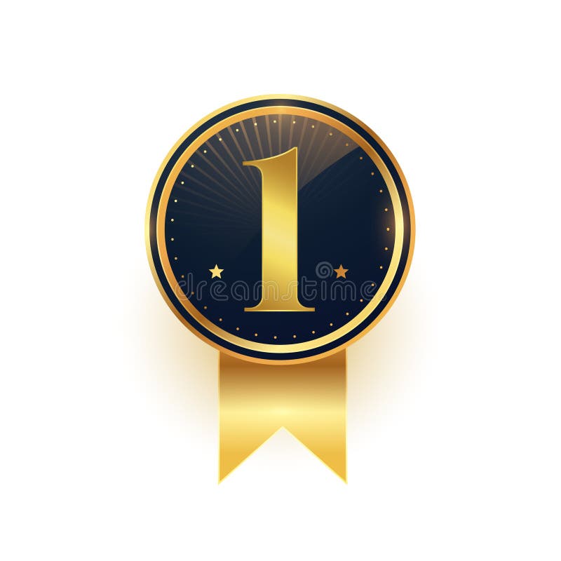 Golden Number 1 Victory Sign for Winners or Champions Stock Vector ...