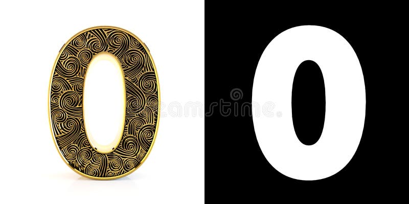 Golden Number Zero Style Zentangle Stock Illustration - Illustration of ...