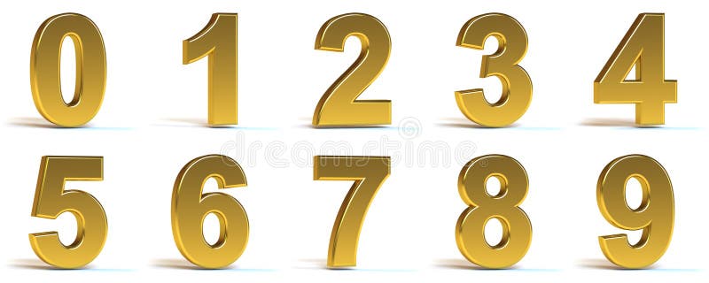 Golden Numbers stock illustration. Illustration of eight - 15155636