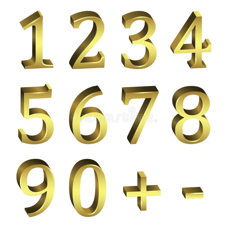 Golden numbers stock vector. Illustration of graphic - 35548954