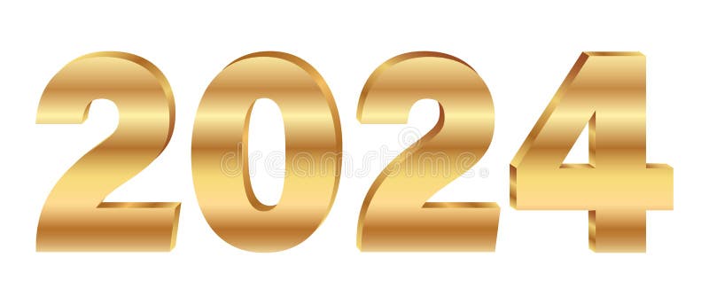 Numbers 2024 for Happy New Year 2024 with Luxury Gold Bold Numerals ...
