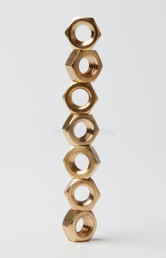 Steel nuts and bolts stock photo. Image of construction - 197798826