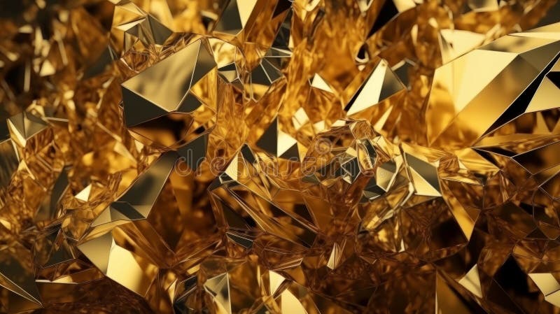 Golden Objects Floating in Mid-air Against a Dark Background ...