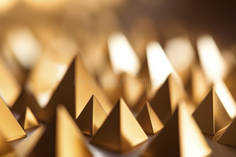 Golden Objects of a Pyramid Shape in an Artistic Pattern. Ai Generated ...