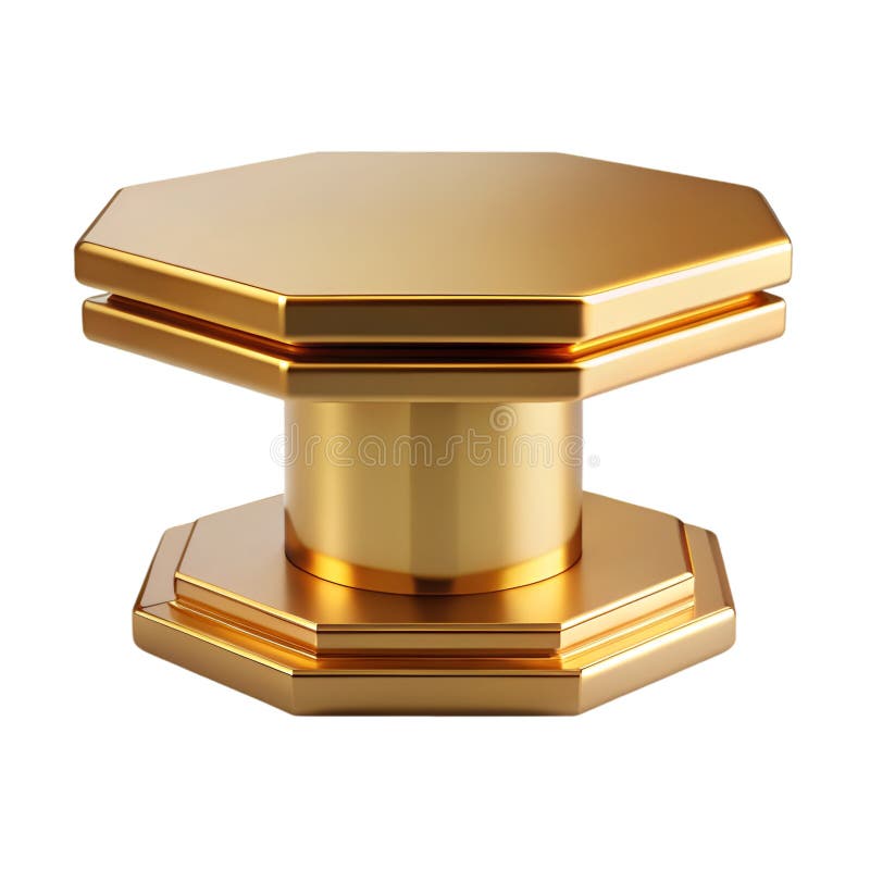 Golden Octagonal Pedestal Isolated White Background Stock Illustration ...