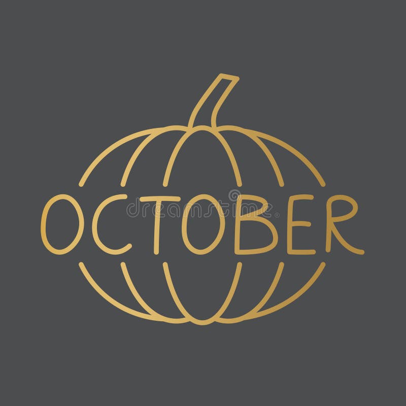 Golden October Word Concept Stock Vector - Illustration of word ...