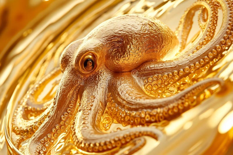 Golden Octopus Shiny Surface Stock Photos - Free & Royalty-Free Stock ...