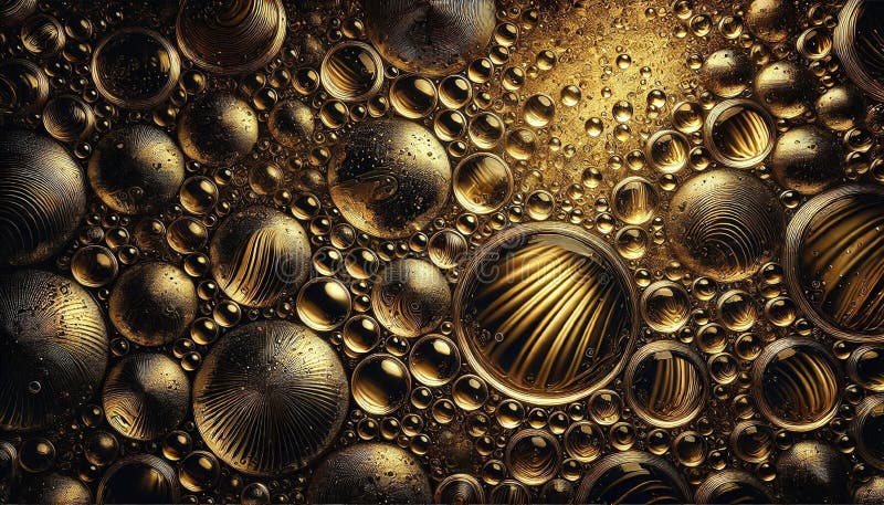 "Golden Oil Bubbles: Mesmerizing Abstract Texture Stock Illustration ...