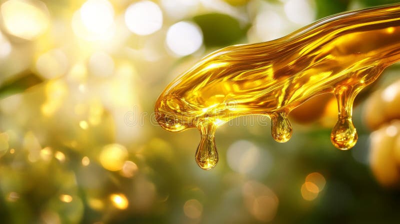 Golden Oil Dripping with Green Background Stock Illustration ...