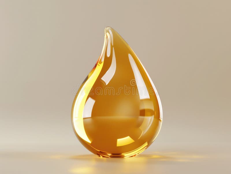 Golden Oil Droplet on White Surface Stock Photo - Image of product ...