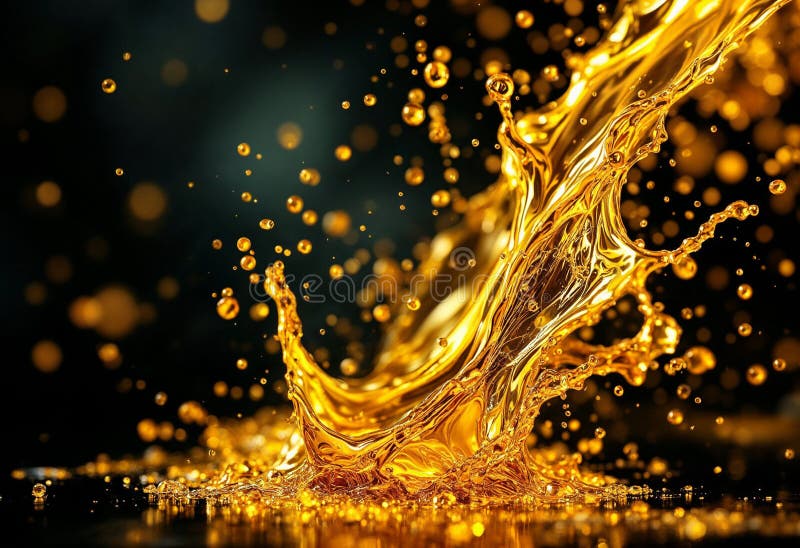 Golden oil splash cut out stock image. Image of juice - 356382035