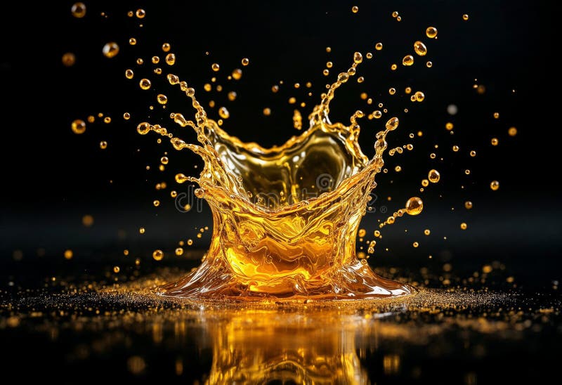 Golden oil splash cut out stock image. Image of clear - 356382041
