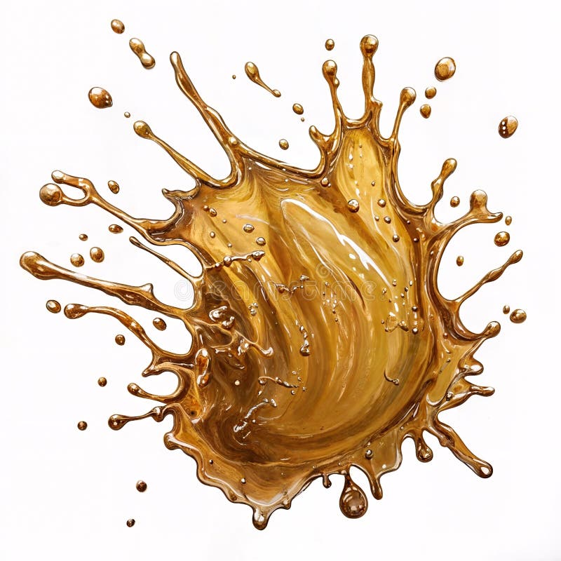 Golden oil splash cut out stock illustration. Illustration of ...