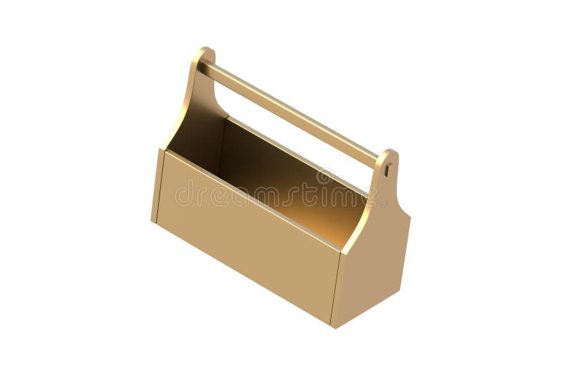 Golden Old Toolbox Isolated on White Background Stock Illustration ...