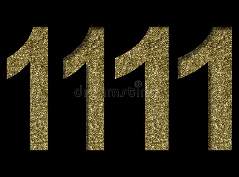 Golden One, 1 Cut Out of Black Paper on the Backdrop of a Pattern of ...