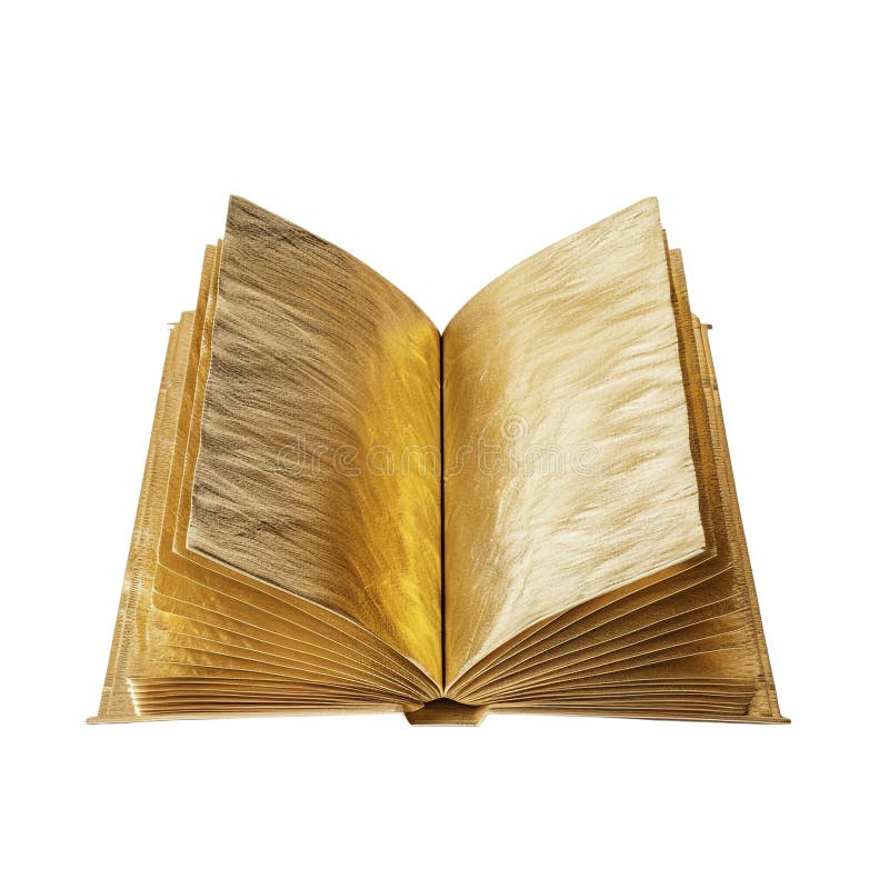 Golden Open Book stock image. Illustration of metallic - 348881779