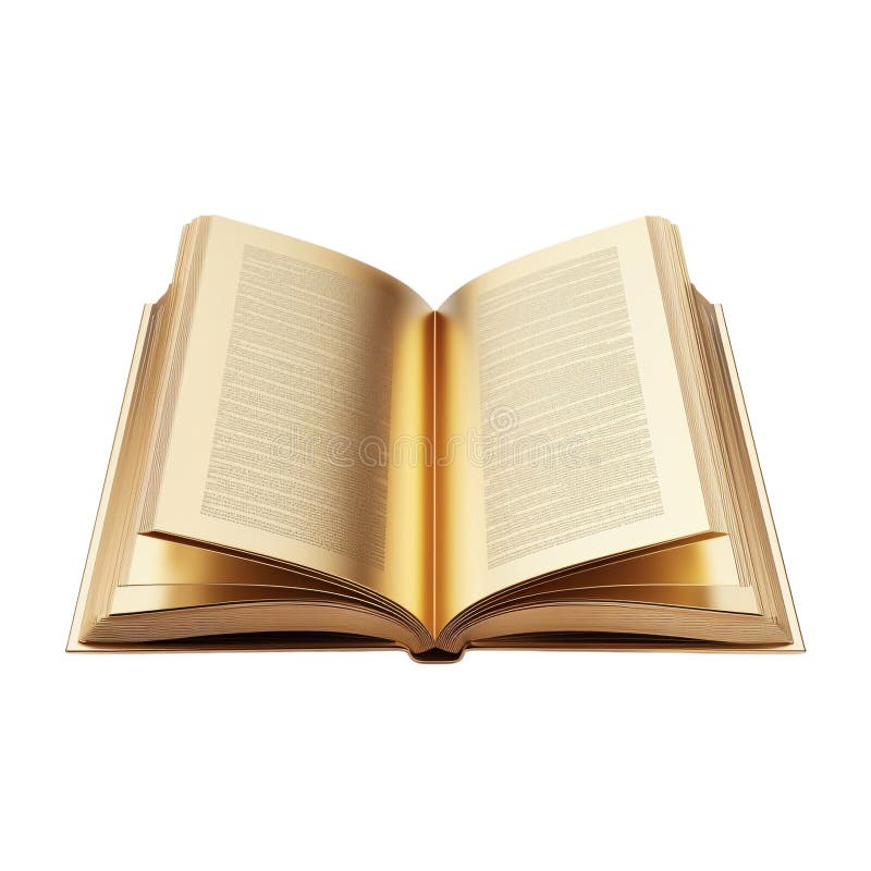 Golden Open Book stock photo. Illustration of reference - 348881844