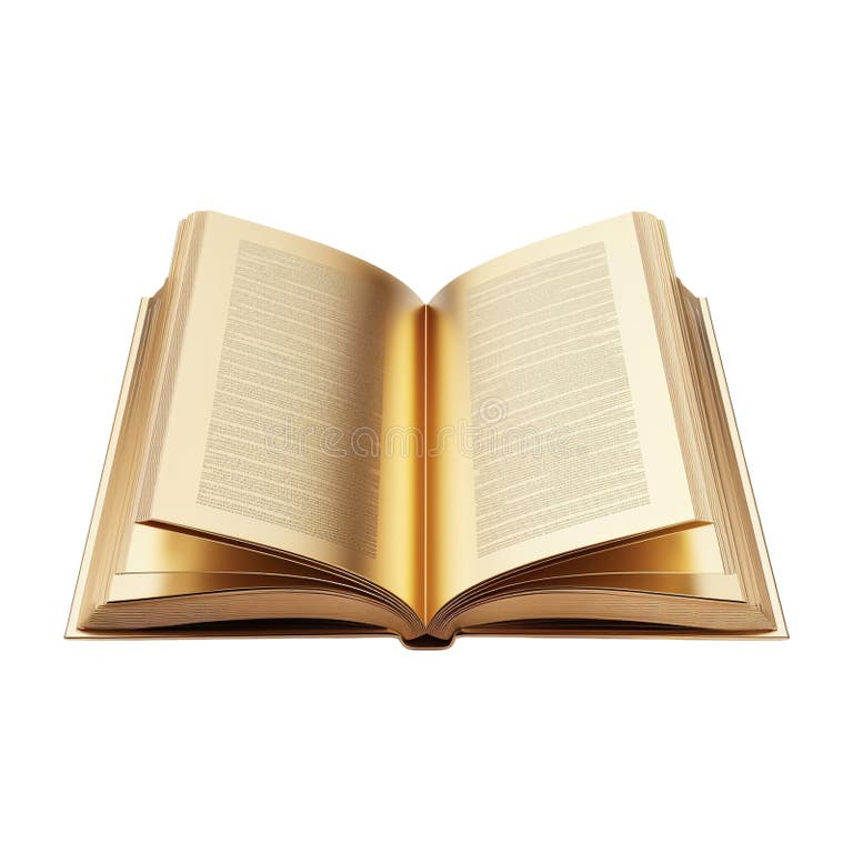 Golden Open Book stock photo. Illustration of reference - 348881844