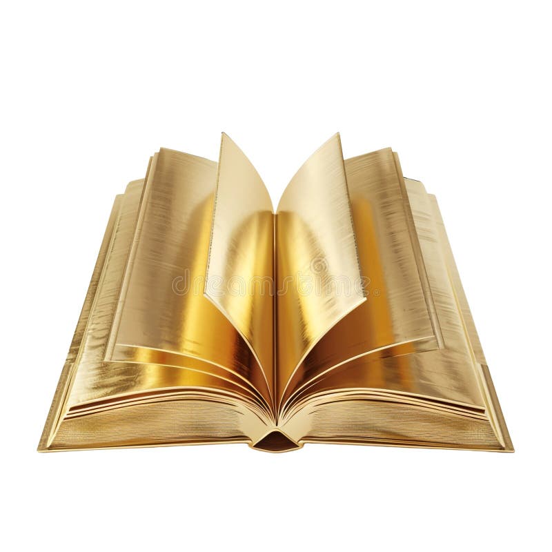 Golden Open Book stock image. Illustration of elegant - 348881889