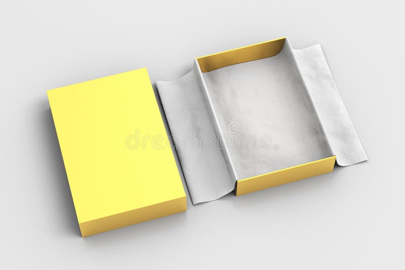 Gift Box Mockup with Unfolded Wrapping Paper Stock Illustration ...