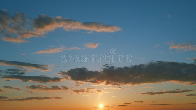 Golden Orange Beautiful Sunset Sky with Sun Rays and Clouds. Dramatic ...