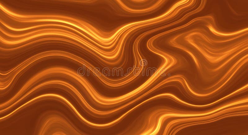 Golden-orange Flowing Waves with a Smooth Texture Background. Stock ...