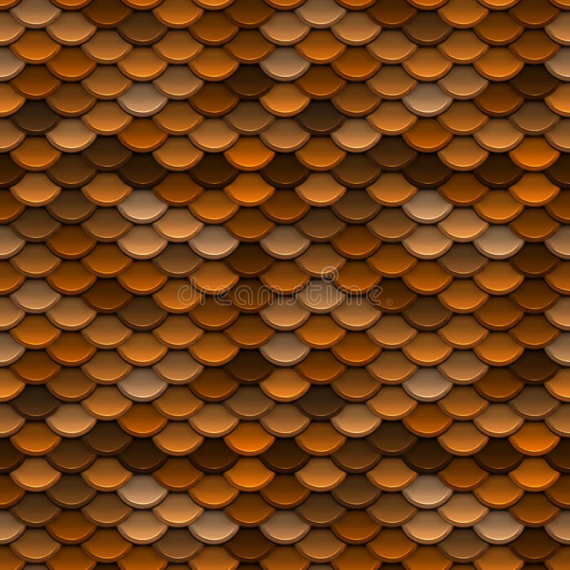 Golden Orange Scales Seamless Pattern Stock Illustration - Illustration ...