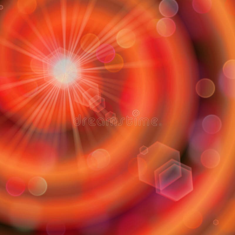 Golden Orange Spiral with Distant Sun Gradient and Bokeh Stock ...