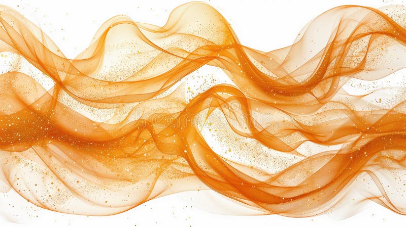 Golden Orange, Translucent Waves with Sparkles Flow Gracefully Across a ...