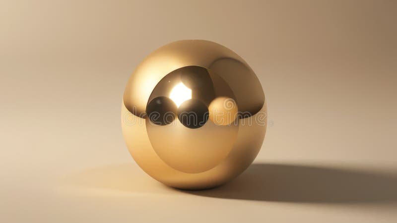 Golden Orb Enigma: Abstract Sphere with Reflected Spheres and Luminous ...
